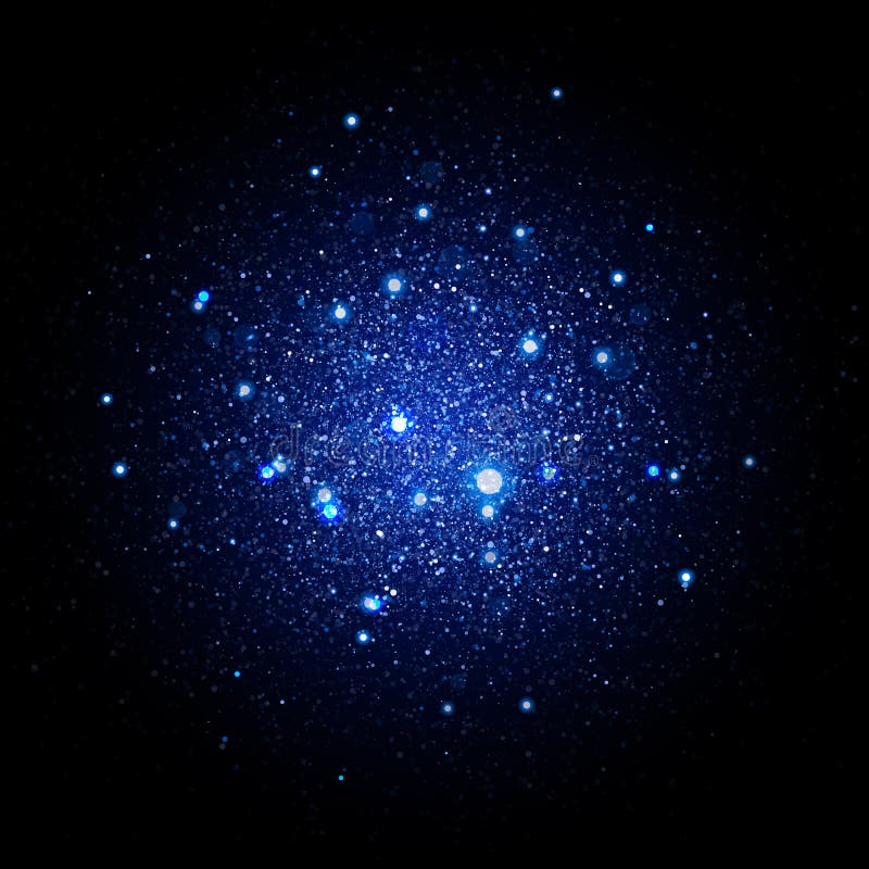 Blue Glitter Particles Background Effect. Sparkling Stock Illustration ...