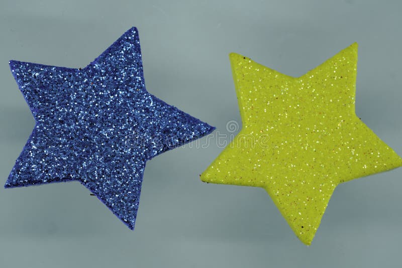 Blue Glitter Star on Blue Background. Christmas and New Year Stock ...