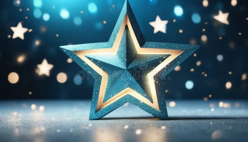 Blue glitter star stock illustration. Illustration of night - 343077947