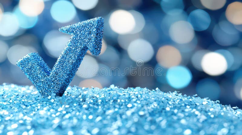 Blue Glitter Arrow stock illustration. Illustration of sparkly - 338883075