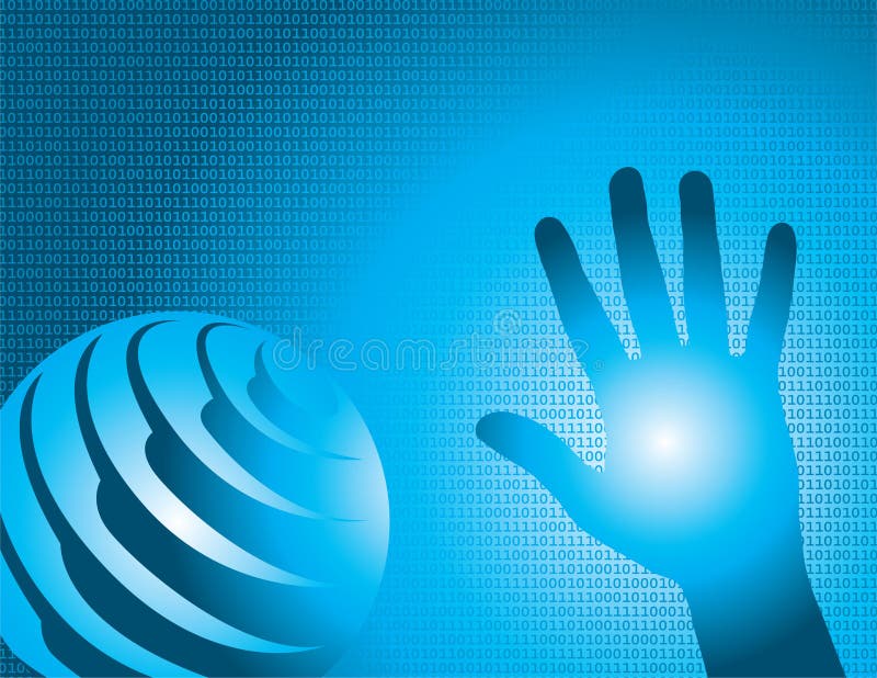 Blue Global Background stock vector. Illustration of binary - 5895519