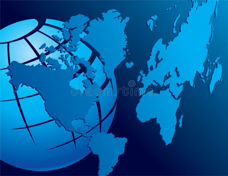 Blue global background stock vector. Illustration of continent - 8438794