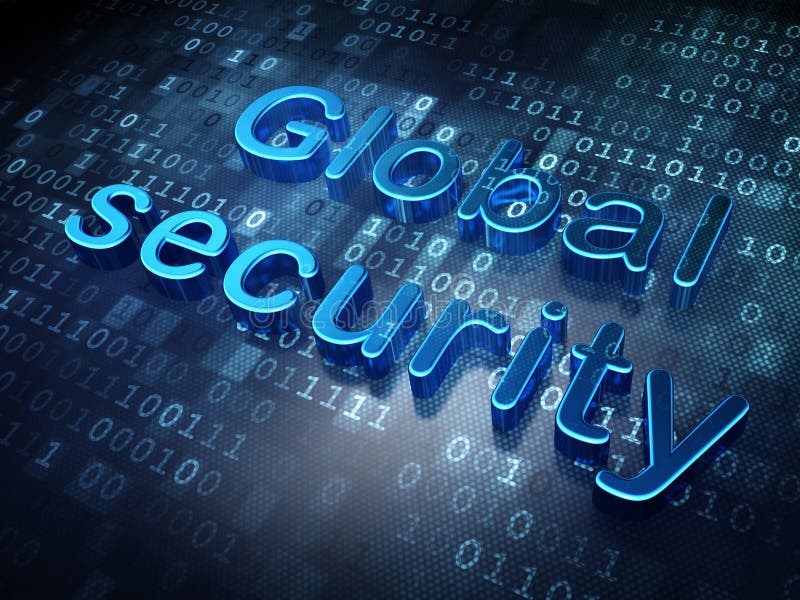Blue Global Security on Digital Background Stock Illustration ...
