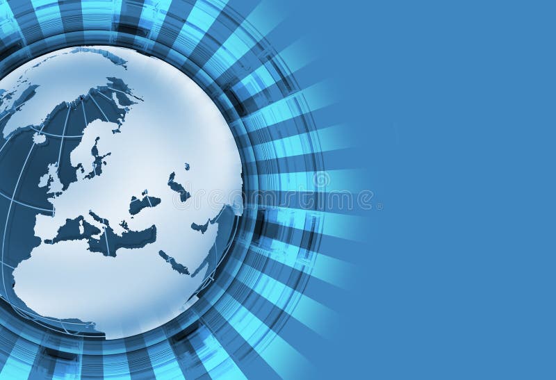 Blue Global Profit Growth Charts with World Globe Stock Vector ...