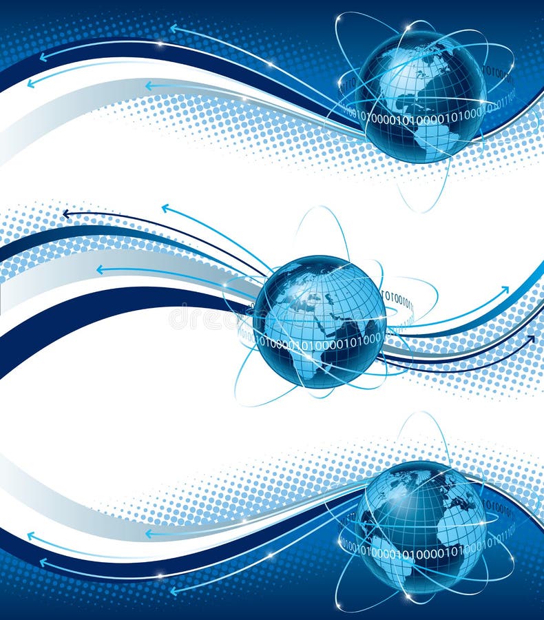 Blue globe banner stock vector. Illustration of internet - 56603513