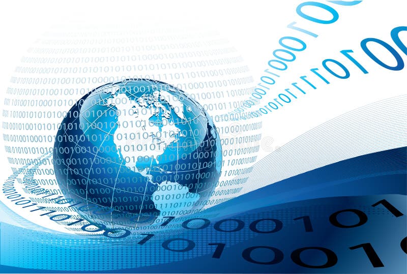 Blue globe and binary code stock vector. Illustration of geography - 11815888