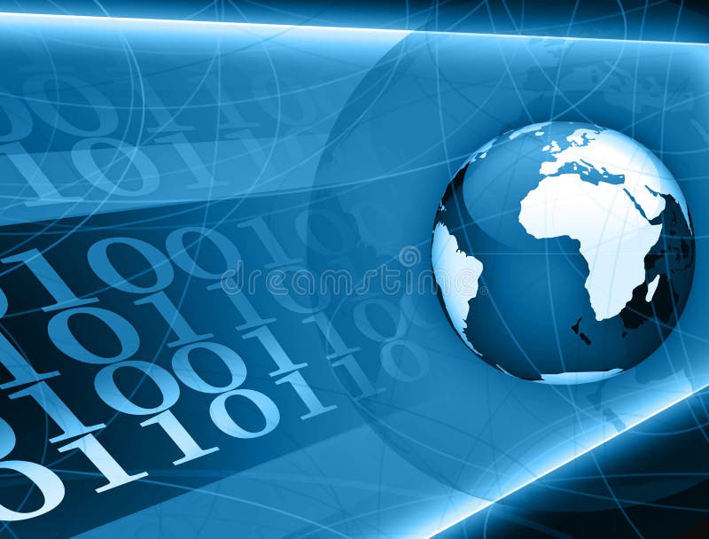 Blue globe binary code stock illustration. Illustration of communication - 19987261