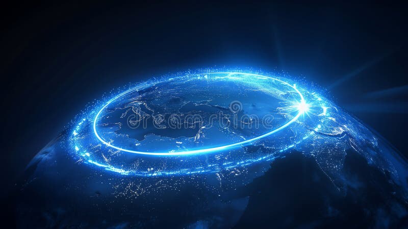 Blue Globe Futuristic Technology Background Generative AI Stock ...