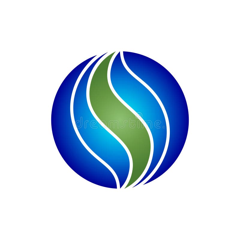 Blue Globe Logo Template, Flat Design Eps 10 Stock Vector ...