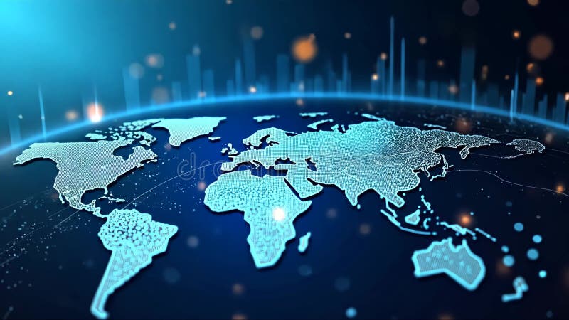 Blue Globe with a Lot of Dots on it Stock Footage - Video of globe ...