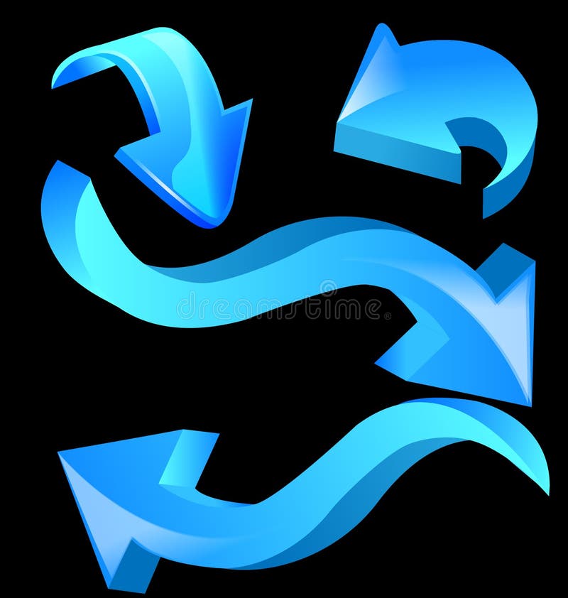 Blue glossy arrows stock vector. Illustration of collection - 25983303