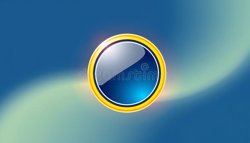 Blue Glossy Button Icon, Digital Button, Interface Element, App Icon ...