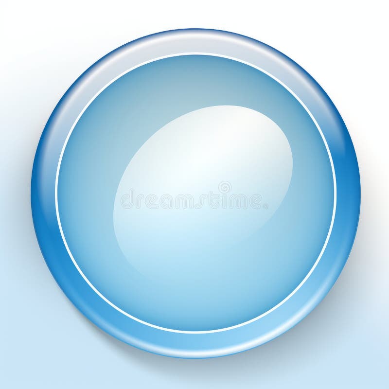 A Blue Glossy Button on a White Background Stock Illustration ...