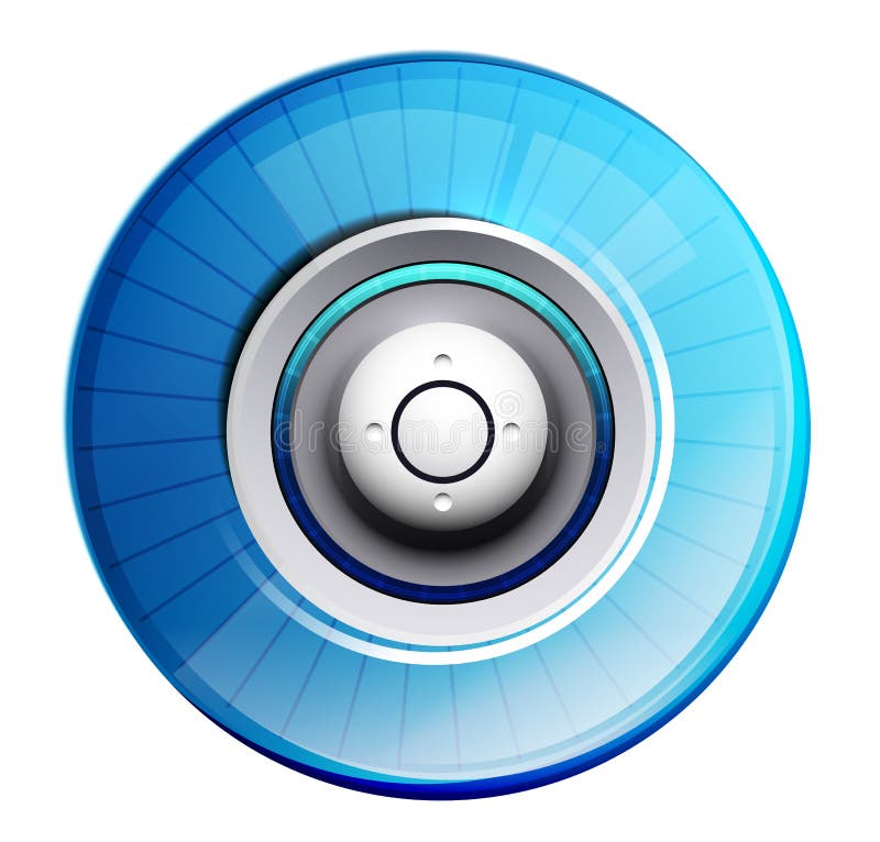 Blue glossy control panel stock vector. Illustration of round - 27636729