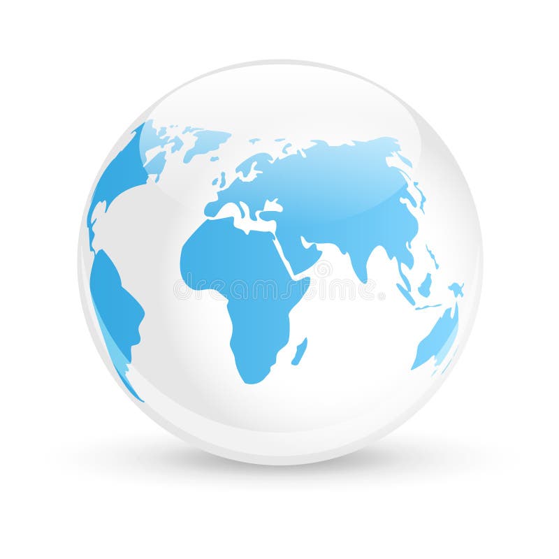 Blue glossy Earth stock vector. Illustration of science - 27600416