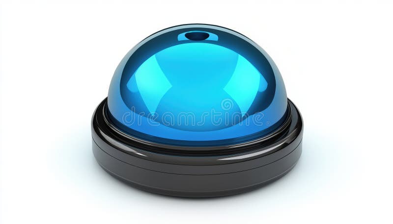 Blue Glossy Rounded Button with Ringing Bell Sound Stock Image - Image ...