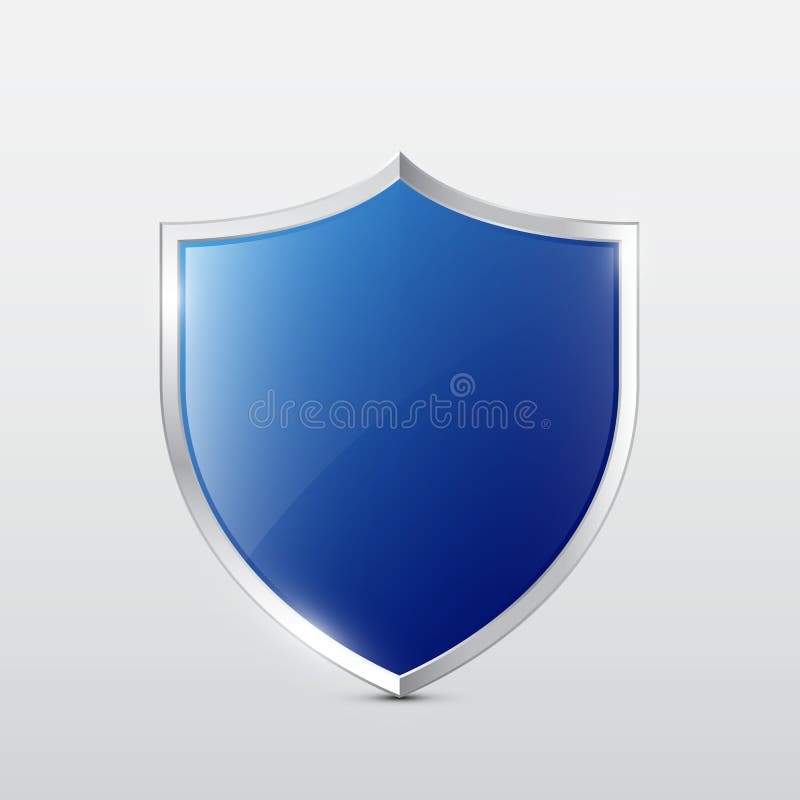 Blue Glossy Shield Vector Illustration Stock Vector - Illustration of ...