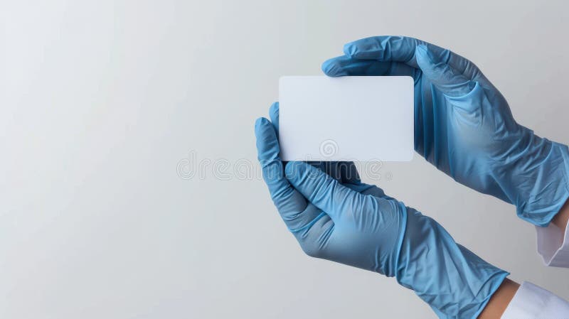 The Blue Gloved Hands Card.AI Generated Image Stock Image - Image of ...