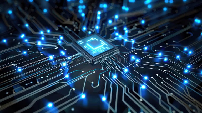 Blue Glow: Advanced Computer Chip Technology and Digital Infrastructure ...