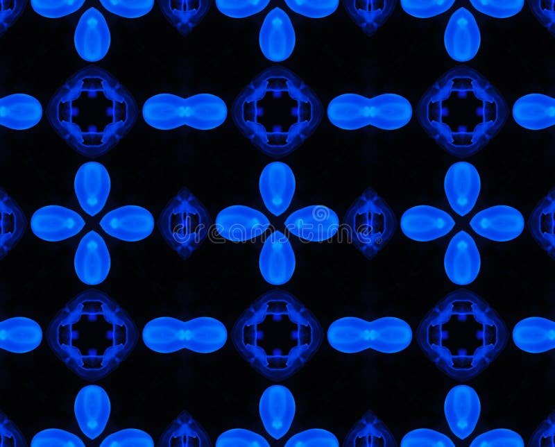 Blue Glow on Black Background Abstract Seamless Geometric Pattern ...