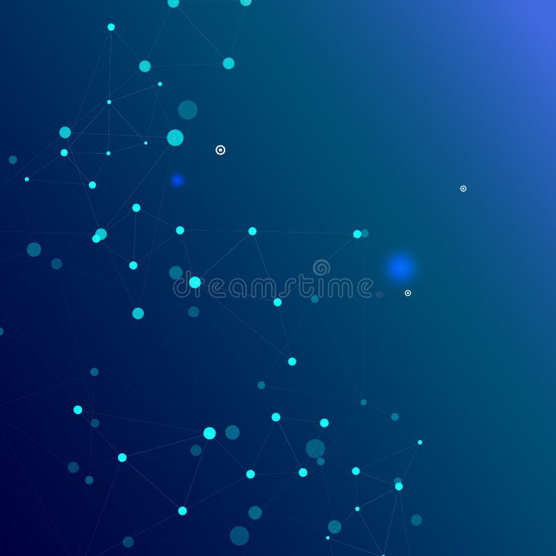Blue Glow Effect Dots and Lines. Connect Technology Illustration Stock ...