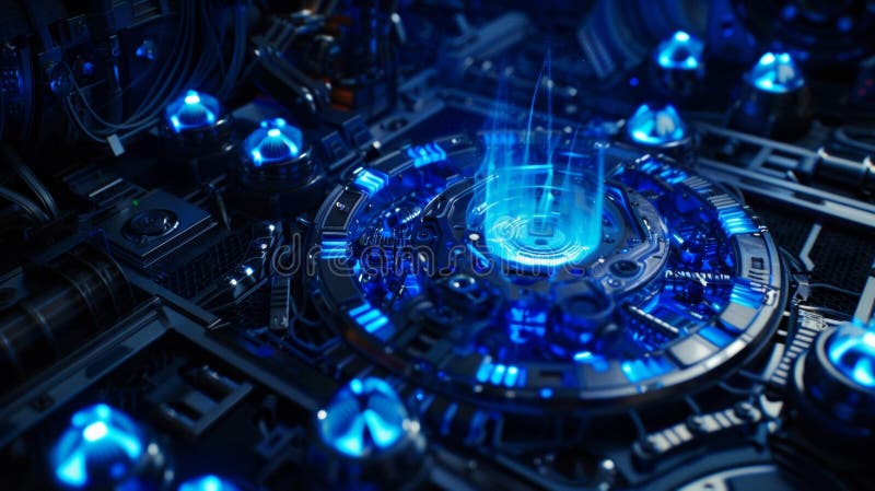 The Blue Glow of the Machines Power Button Hinting at the Magic within ...