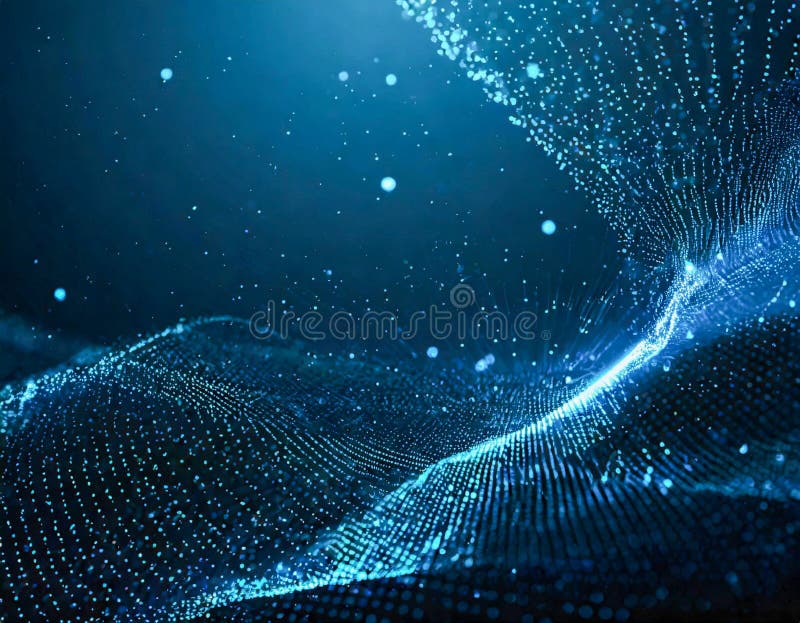 Blue and Glow Particle Science Abstract Background Stock Illustration ...