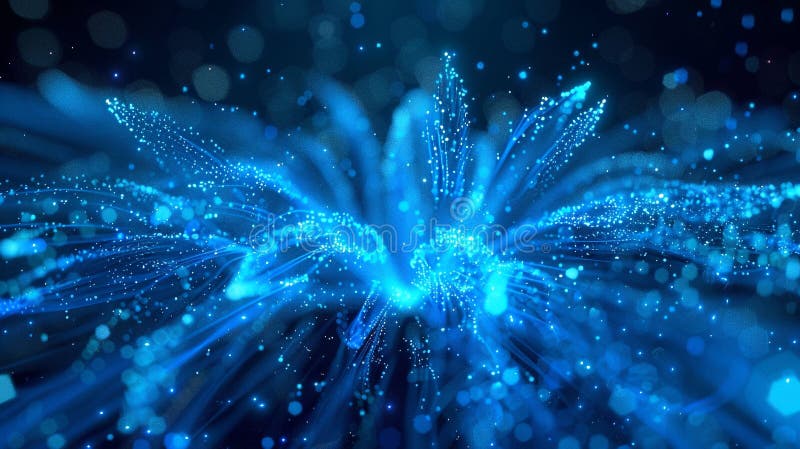 Blue Glow Particles Creating a Dynamic Burst, Capturing the Essence of ...