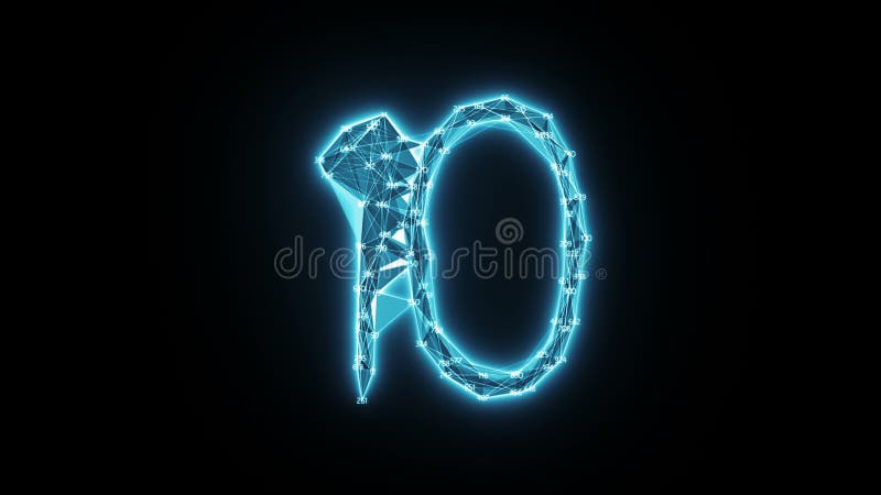 Blue Glow Random Digits Plexus Countdown Abstract Motion Alpha Matte 4k Isolated Stock Footage ...