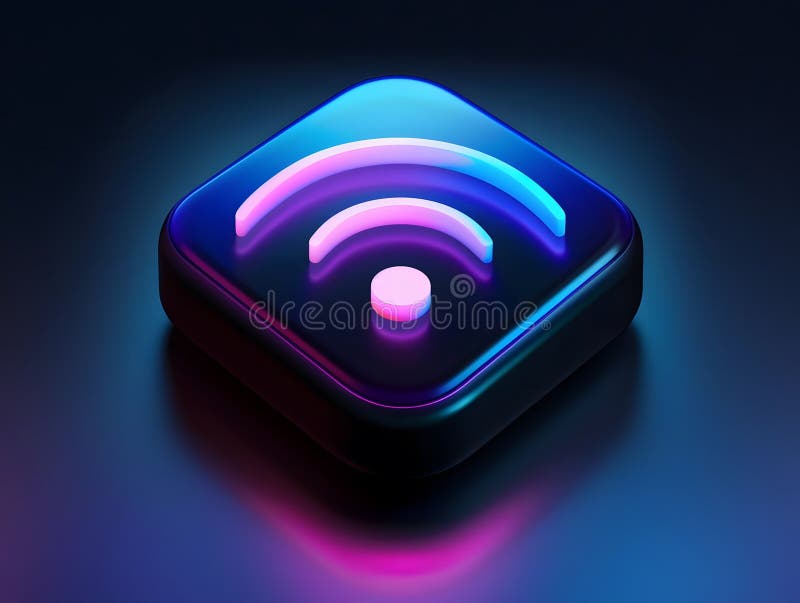 Blue Glowing Wifi Logo Wireless Technology Logo Stock Illustration ...