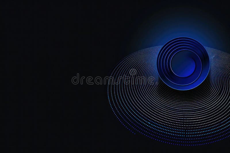 Blue Glowing Abstract Light Shape on Black Noise Texture Background ...