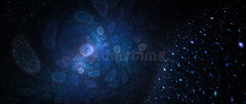 Blue Glowing Alien Cells Concept Wide Screen Banner Stock Illustration ...
