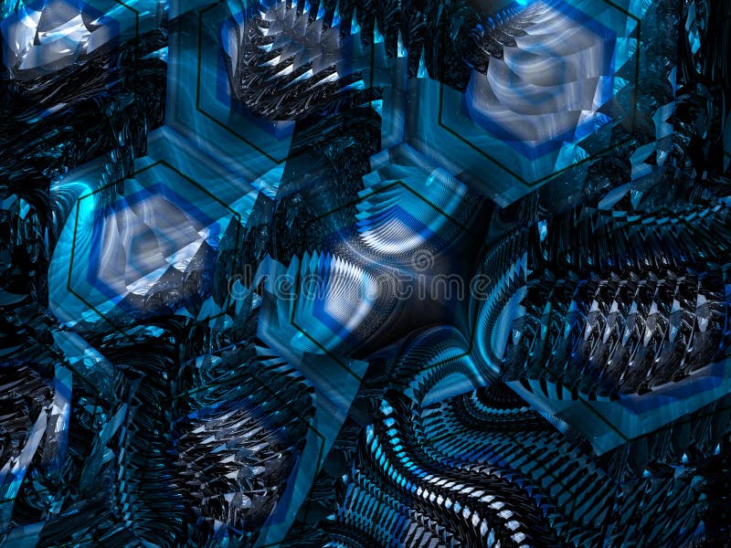 Blue Glowing Alien Technology Stock Illustration - Illustration of ...