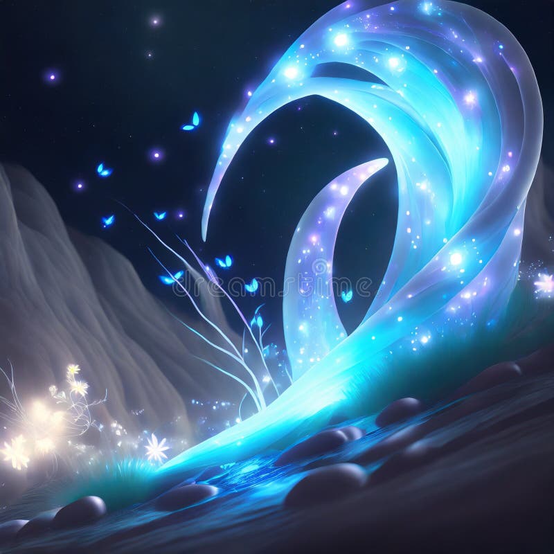 Blue Glowing Background with Waves in Blue Colors Stock Illustration ...