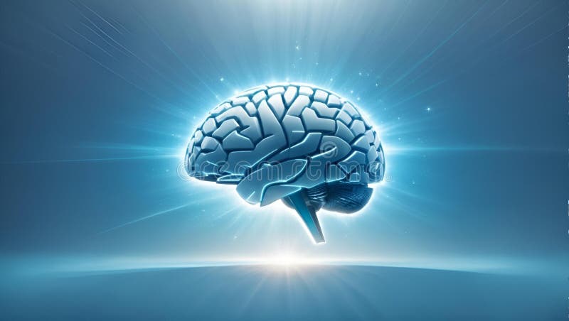A Blue Glowing Brain is Seen in this Illustration Released by Shutter ...
