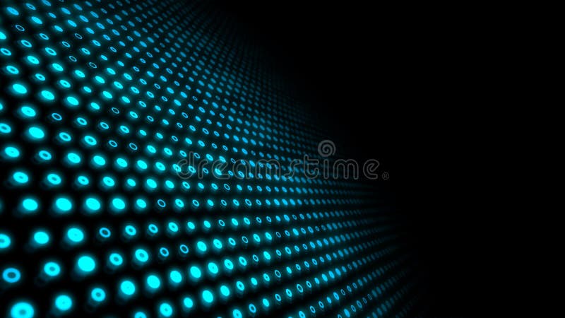 Blue Glowing Circles Dynamic Motion at the Bottom Left of a Dark ...