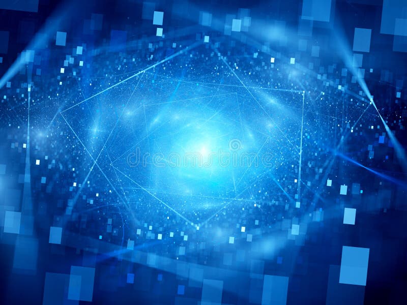 Blue Glowing Cloud Computing with Particles Stock Illustration ...