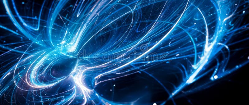 Blue Glowing Curves Innovation Abstract Background Stock Illustration ...