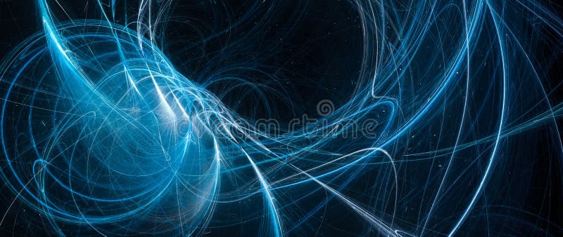 Blue Glowing Curves New Technology Abstract Template Stock Illustration ...