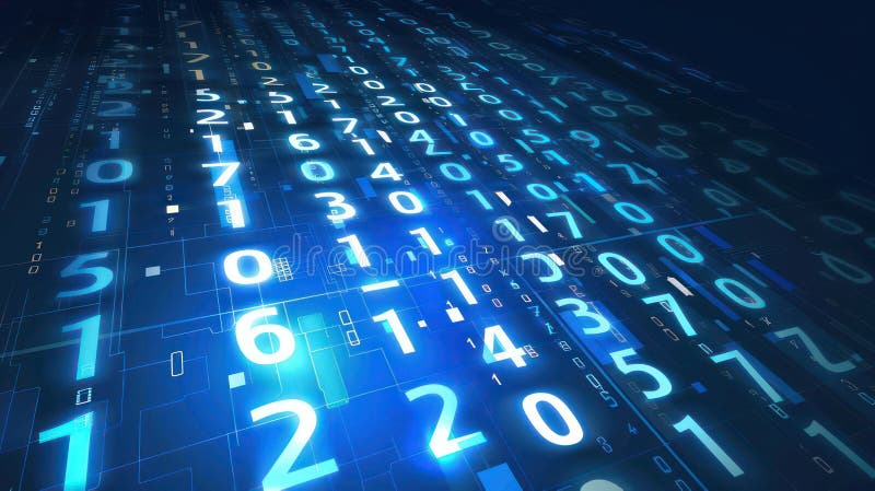 Blue Glowing Digit Background Created with Generative AI. Futuristic ...