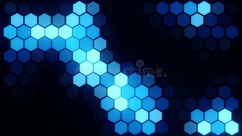 Blue Glowing Digital Hexagons - Seamless Loop Motion Graphic Abstract Background Stock Footage ...