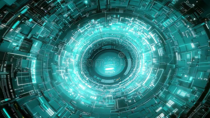 Blue Glowing Digital Interface Representing Innovation and Technology ...