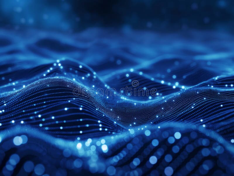 Abstract Digital Waves Landscape Stock Photo - Image of intelligence ...