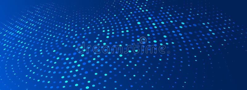 Blue Glowing Dotted Texture. Abstract Dot Grid Wallpaper. Curved ...