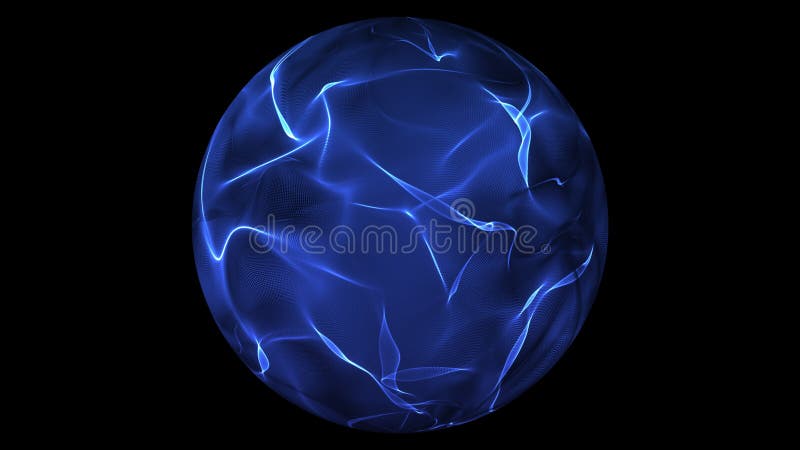 Blue Glowing Energy Ball Over Black Background Stock Footage - Video of ...