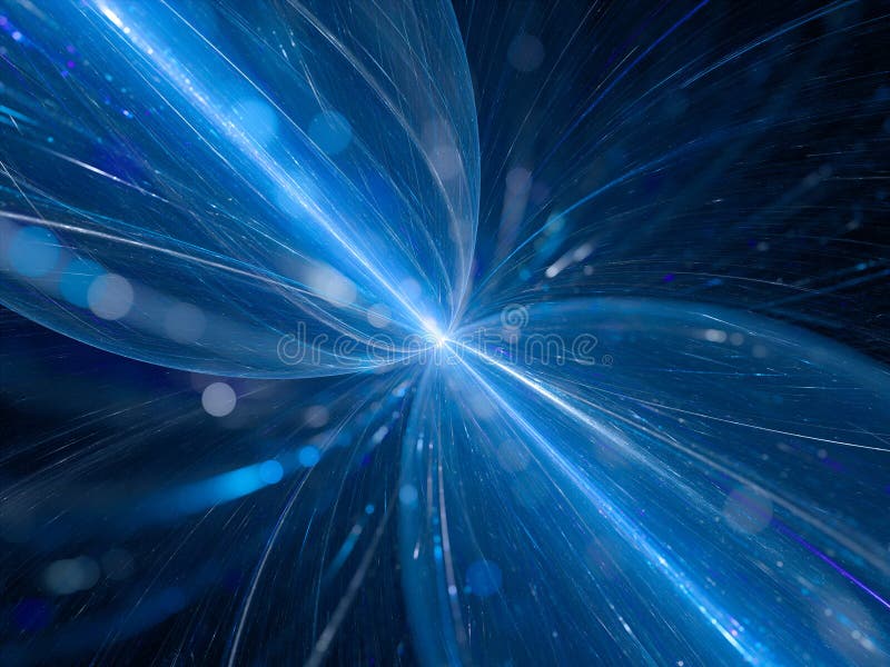 Blue Glowing Explosion with Power Field in Space Stock Illustration ...