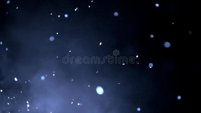 Blue Glowing Flying Embers Burning on Black Background. Stock Footage ...