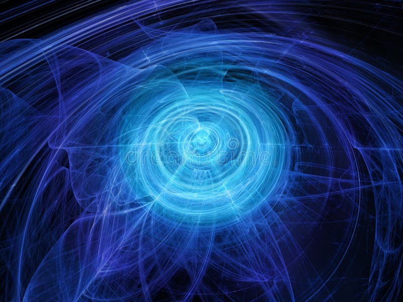 Blue Glowing Force Fields in Space Stock Illustration - Illustration of ...