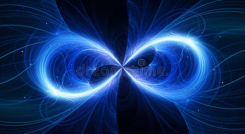 Blue glowing infinity sign stock illustration. Illustration of loop ...