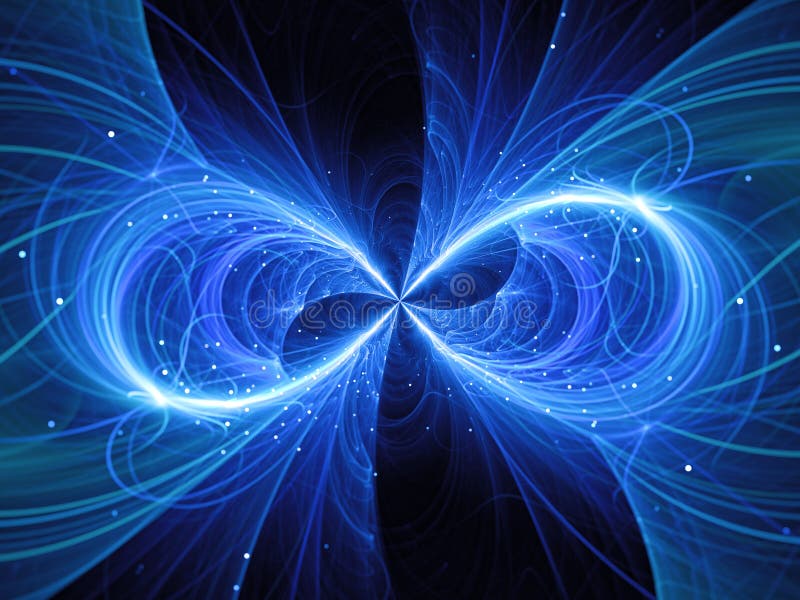 Blue Glowing Infinity Sign with Particles Stock Illustration ...